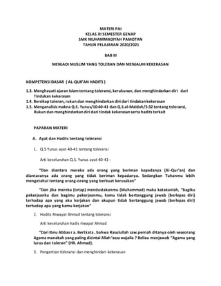 Materi pai kelas xi semester genap 2020 2021 | PDF