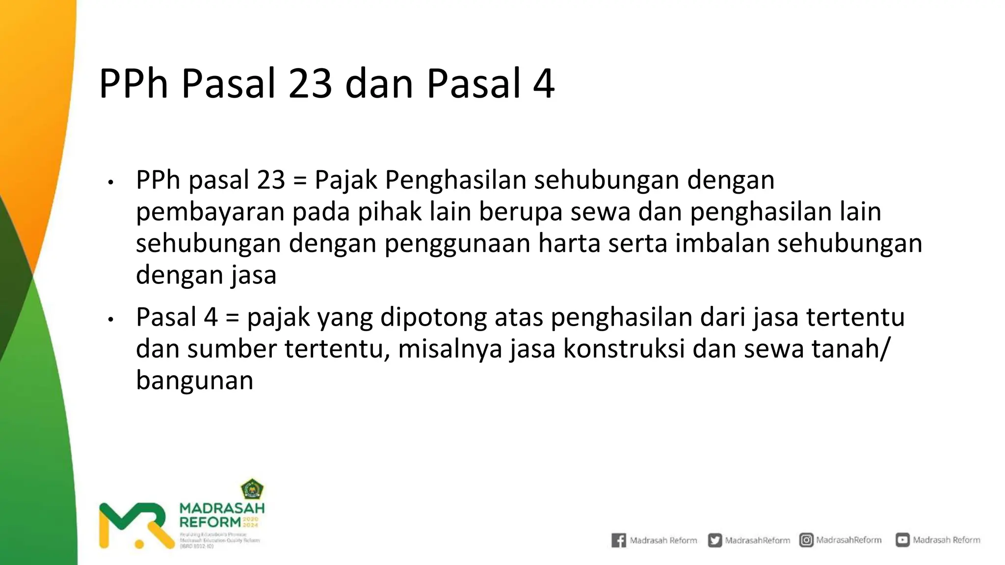 Materi Pajak Untuk BOS tahun 2024 untuk madrasah MI,MTS, dan MA | PDF