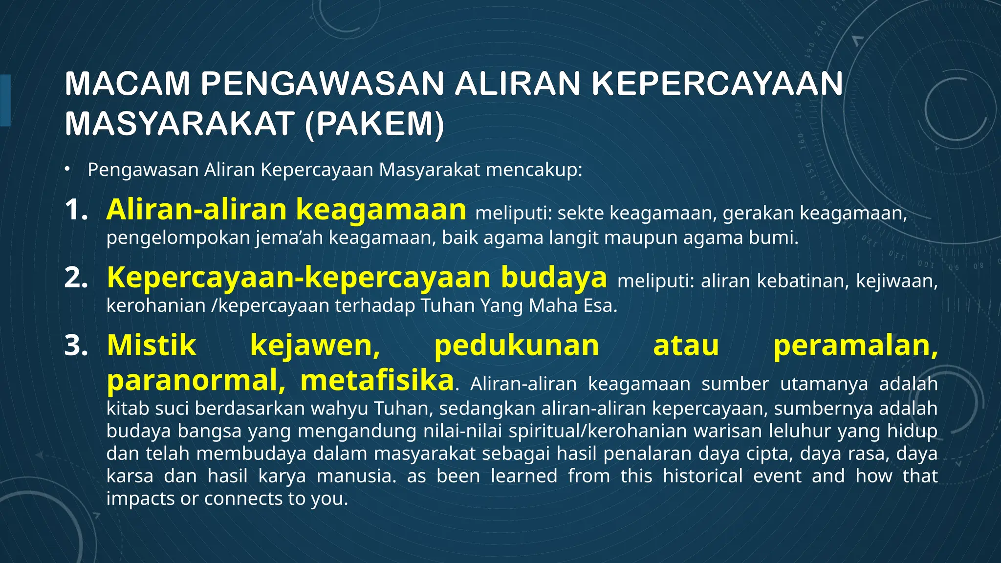 Materi Pengawasan Aliran Kepercayaan (PAKEM) | PPTX