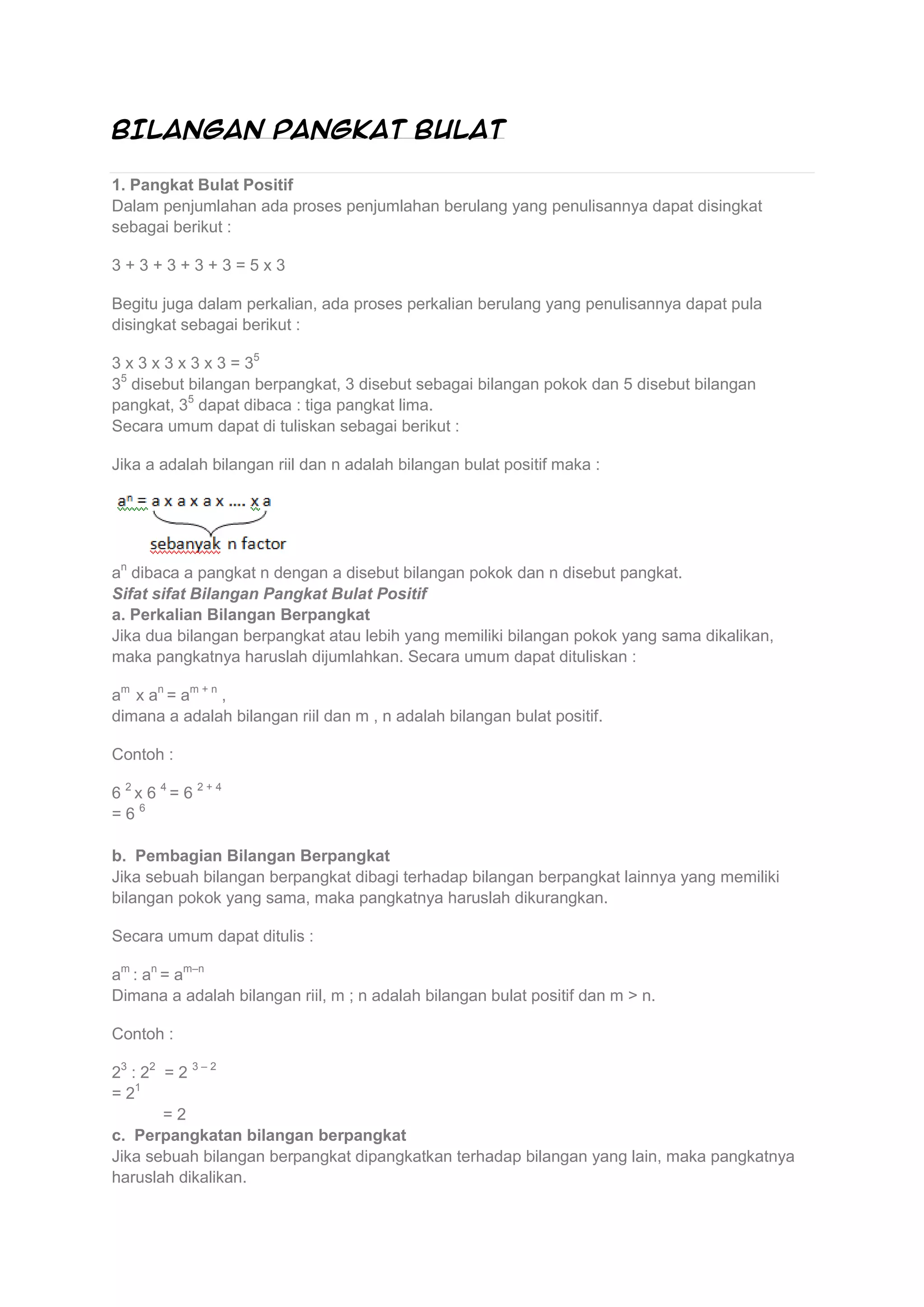 Materi pangkat | PDF