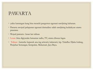 Materi Pembelajaran Pawarta Basa Jawa Kelas X | PPTX