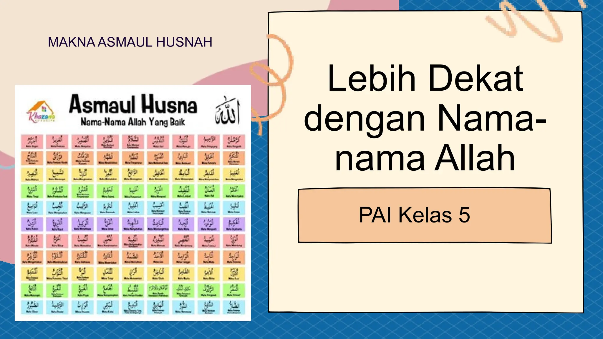 Materi kelas 5 sekolah dasar lebih dekat dengan nama-nama Allah | PPTX