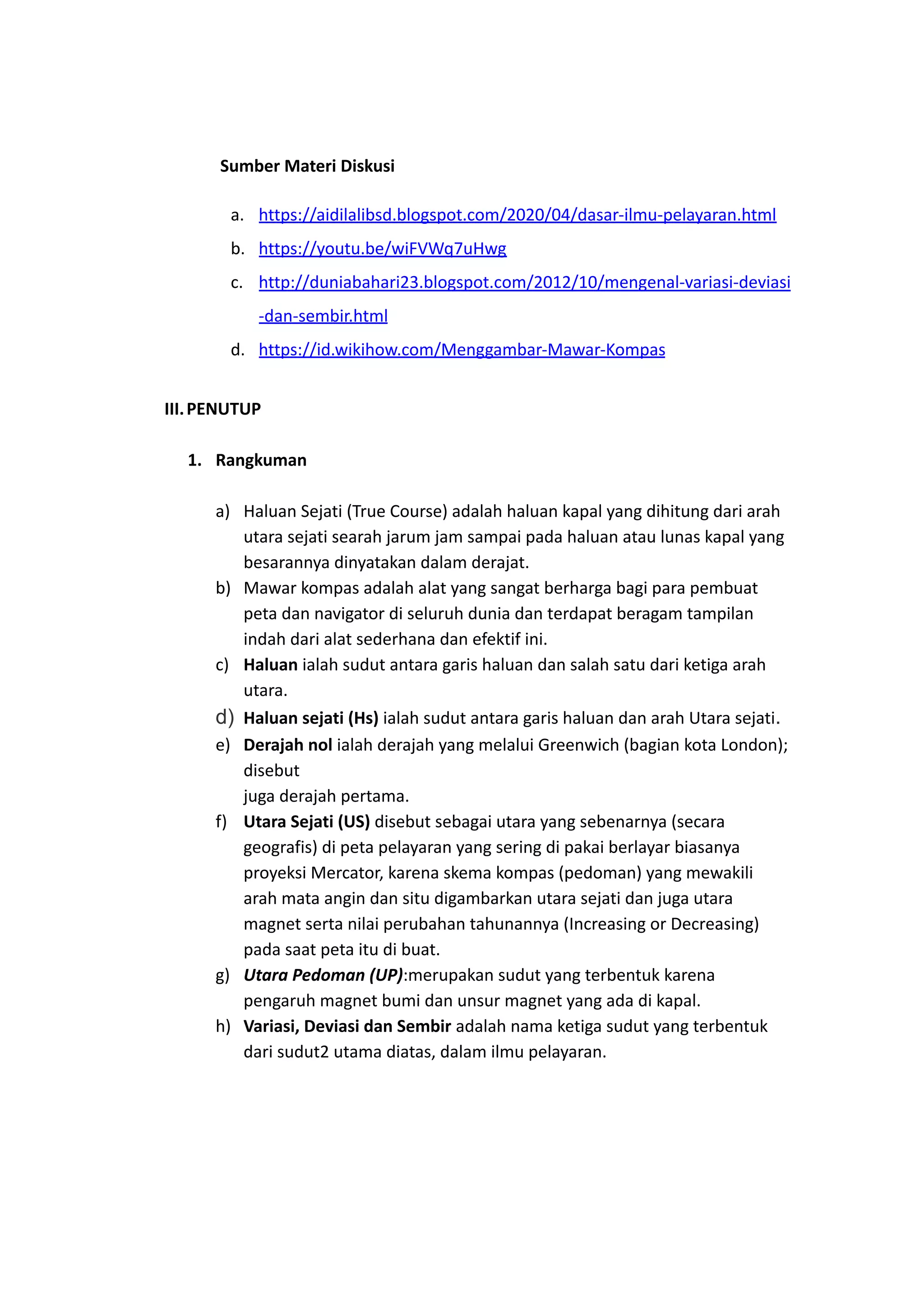Materi pelajaran ilmu pelayaran datar | PDF