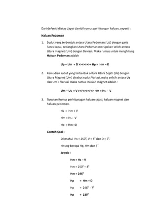 Materi pelajaran ilmu pelayaran datar | PDF