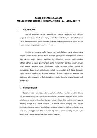 Materi pelajaran ilmu pelayaran datar | PDF