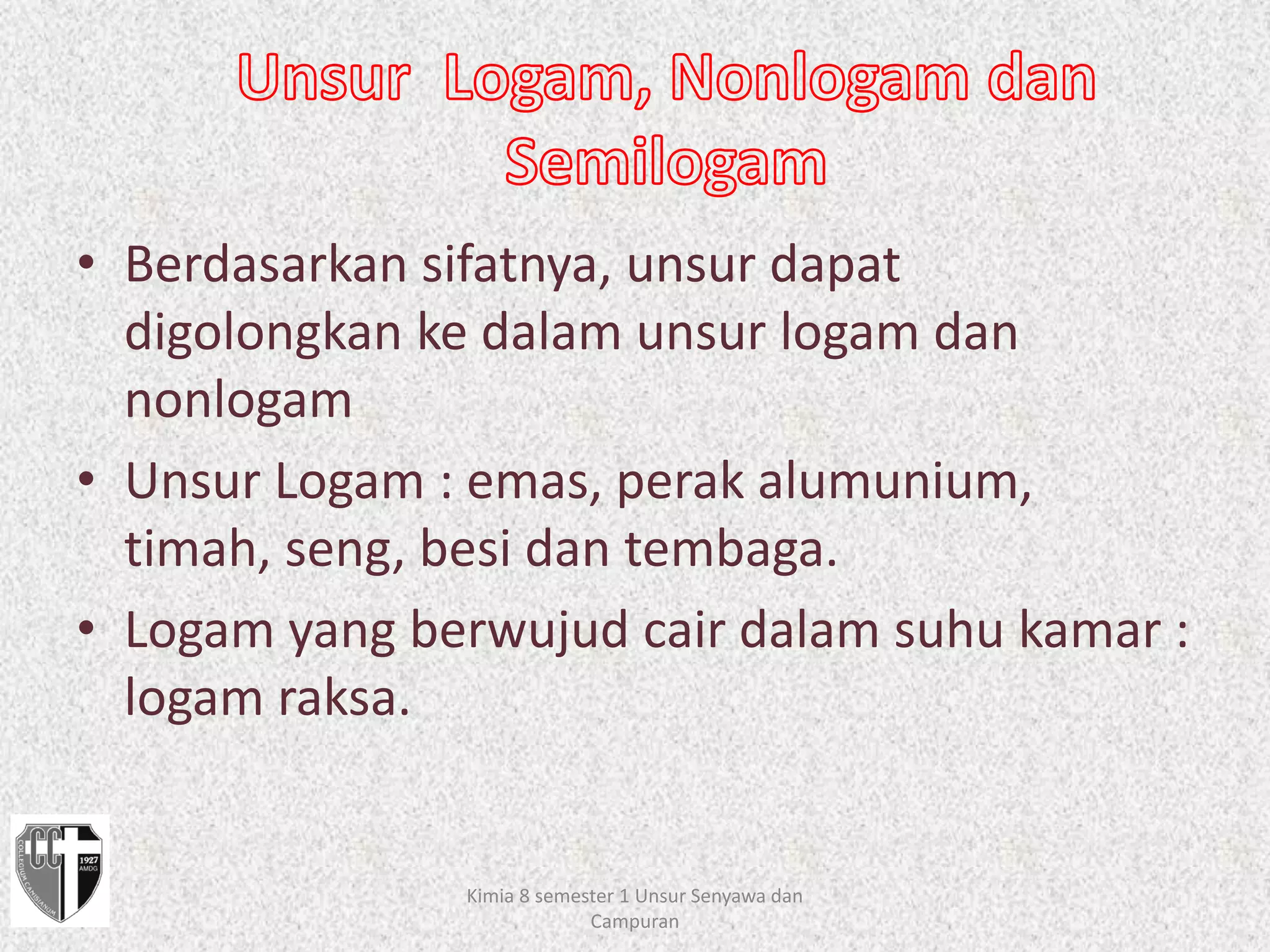 Materi pelajaran kimia kelas 8 semester 1 | PDF