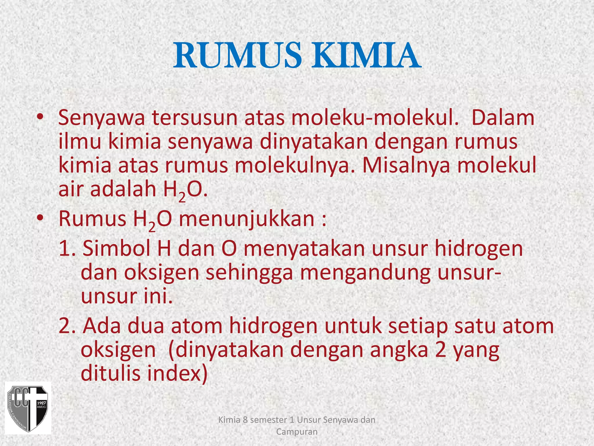 Materi pelajaran kimia kelas 8 semester 1 | PDF