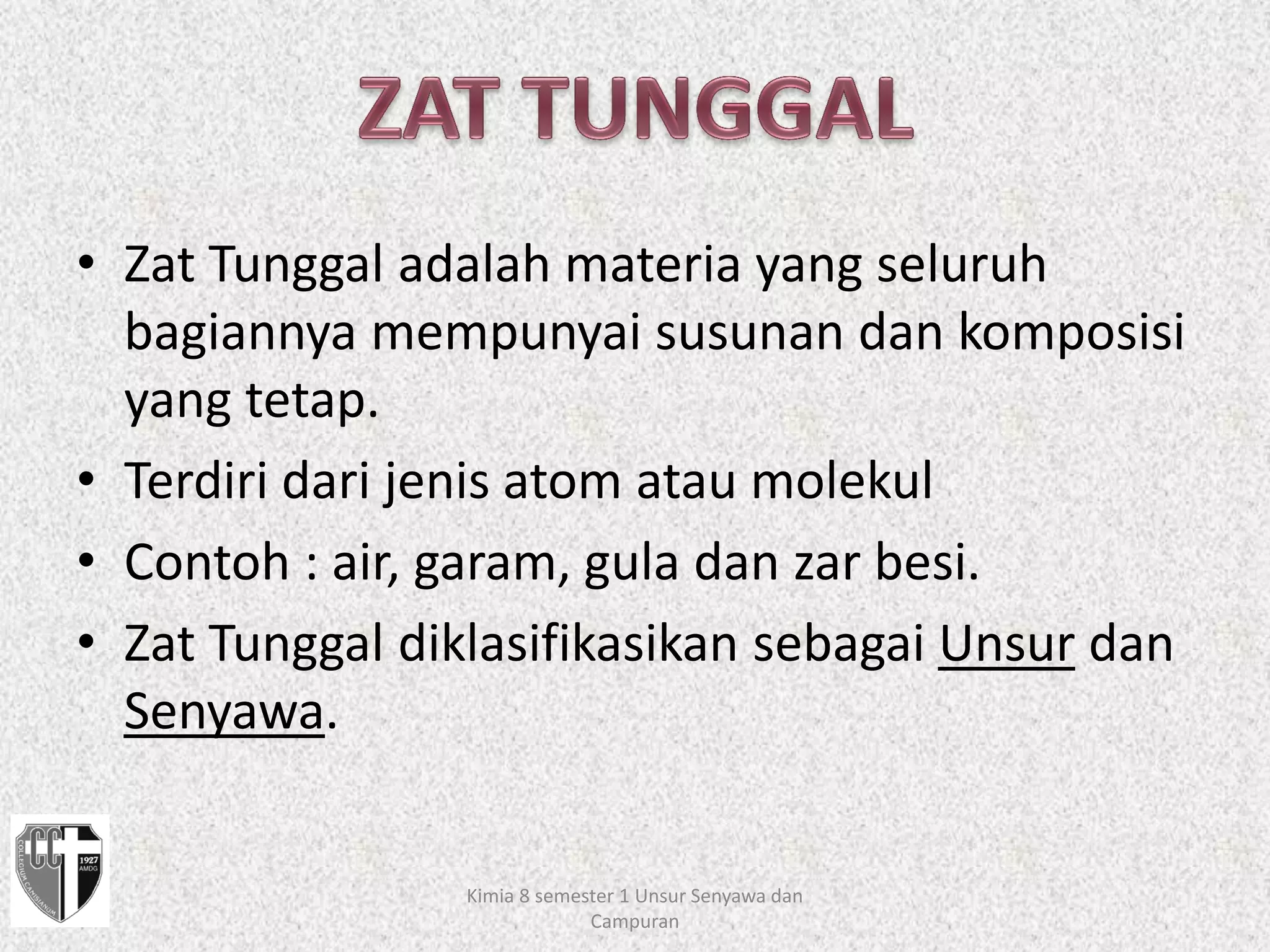 Materi pelajaran kimia kelas 8 semester 1 | PDF