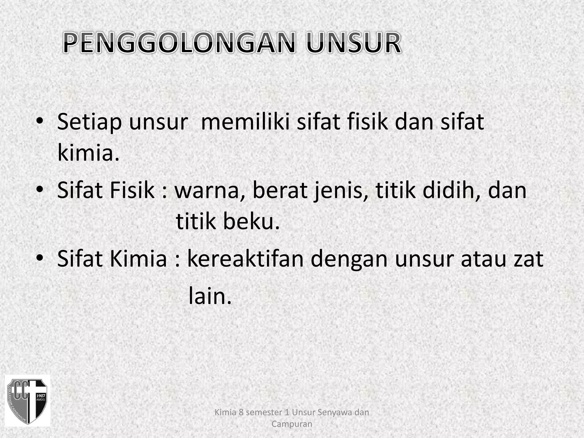 Materi pelajaran kimia kelas 8 semester 1 | PDF