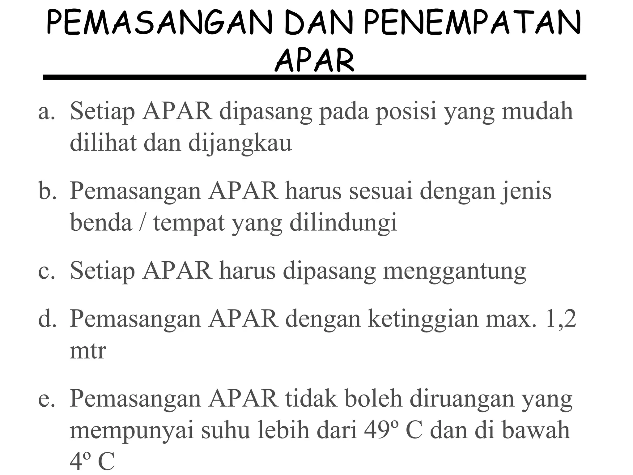 Materi pelatihan apar 1 | PPT