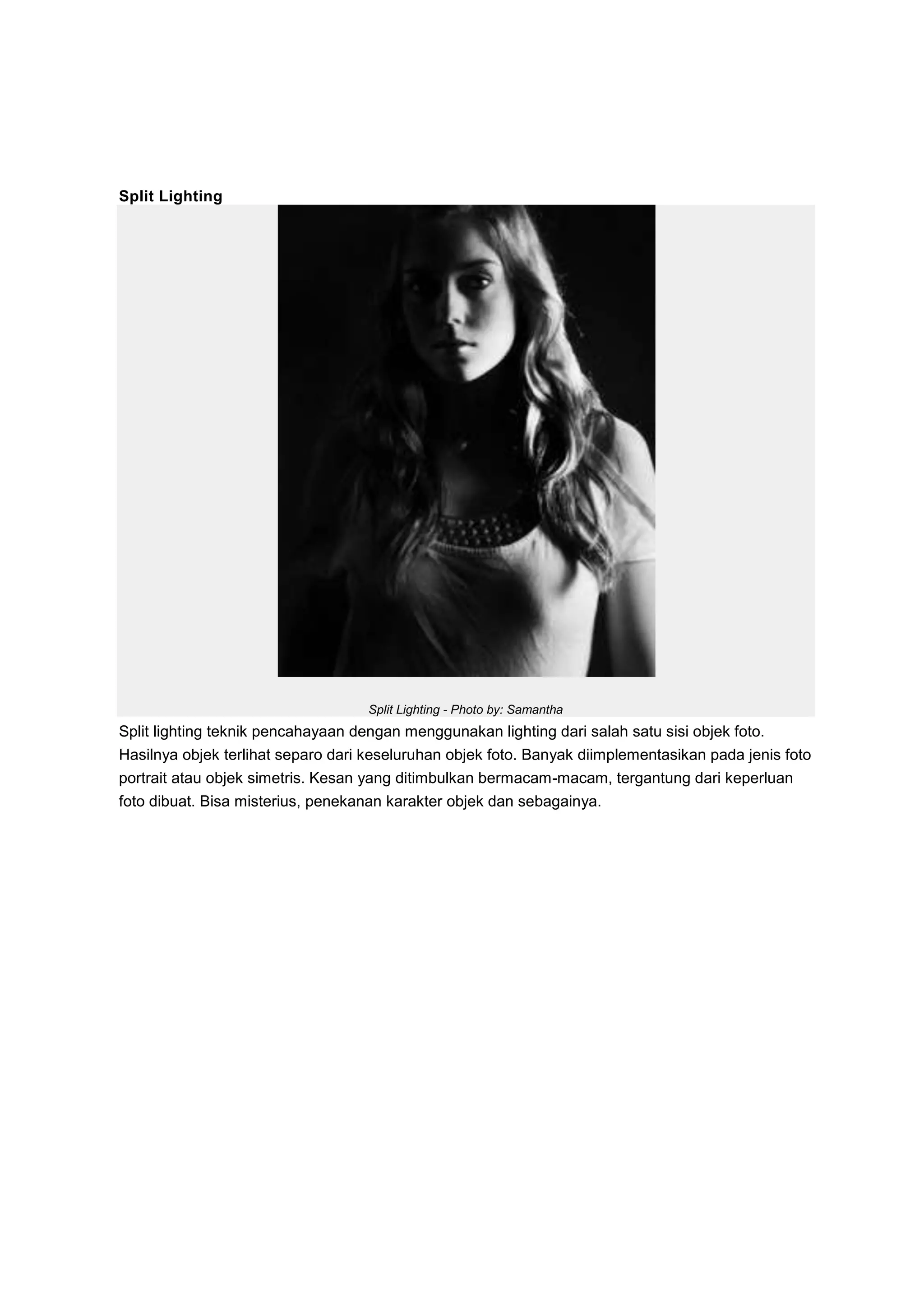 Materi pelatihan pencahayaan fotografi | DOCX