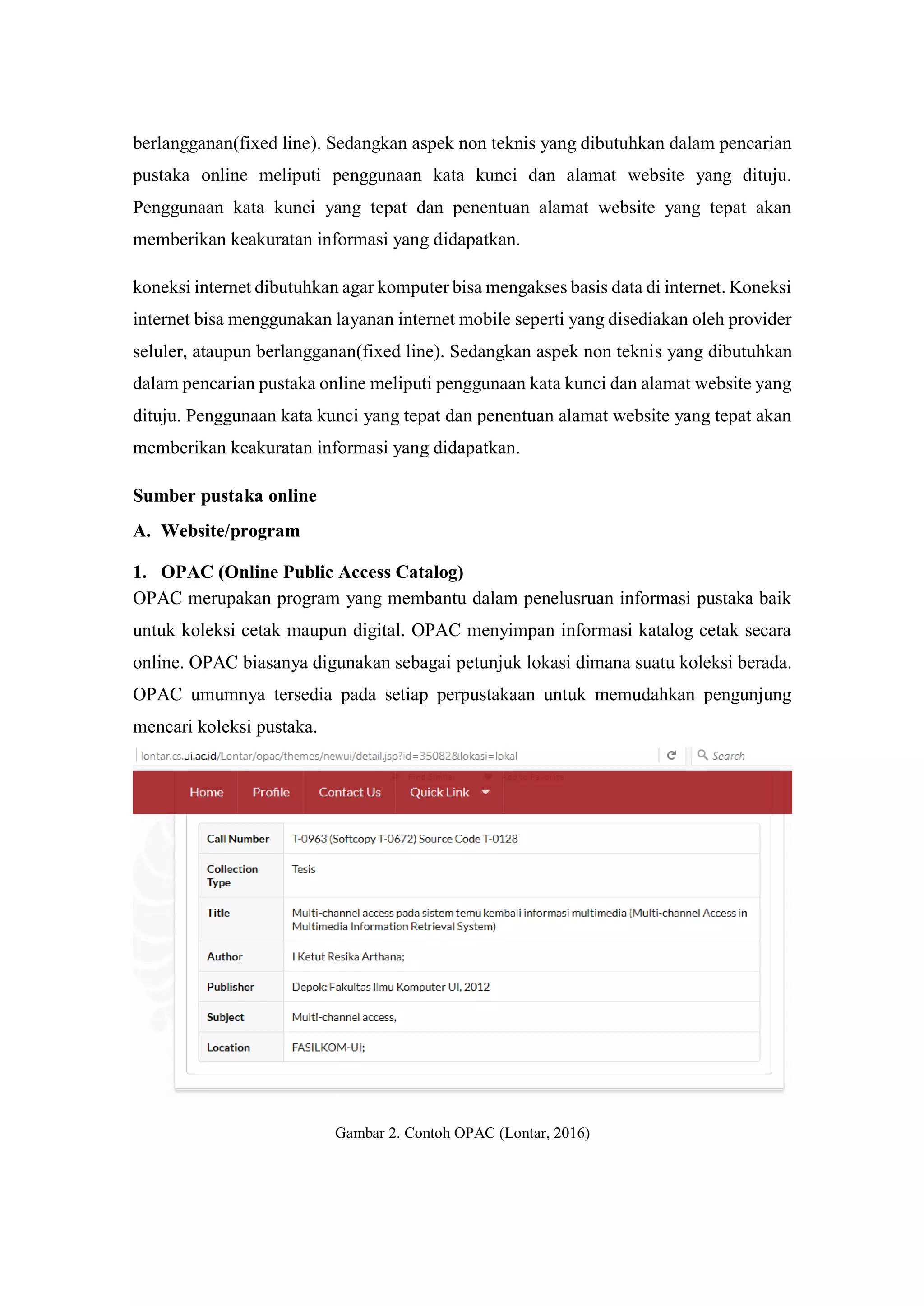 Materi pelatihan penelusuran sumber pustaka secara online dan penulisan ...