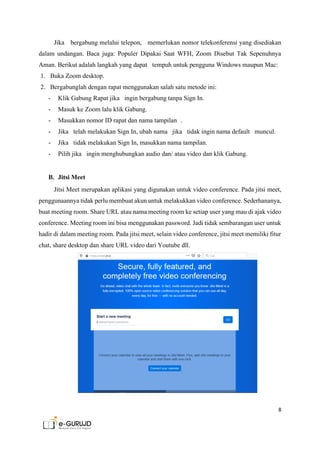 Materi pemanfaatan video konferensi untuk pembelajaran | PDF