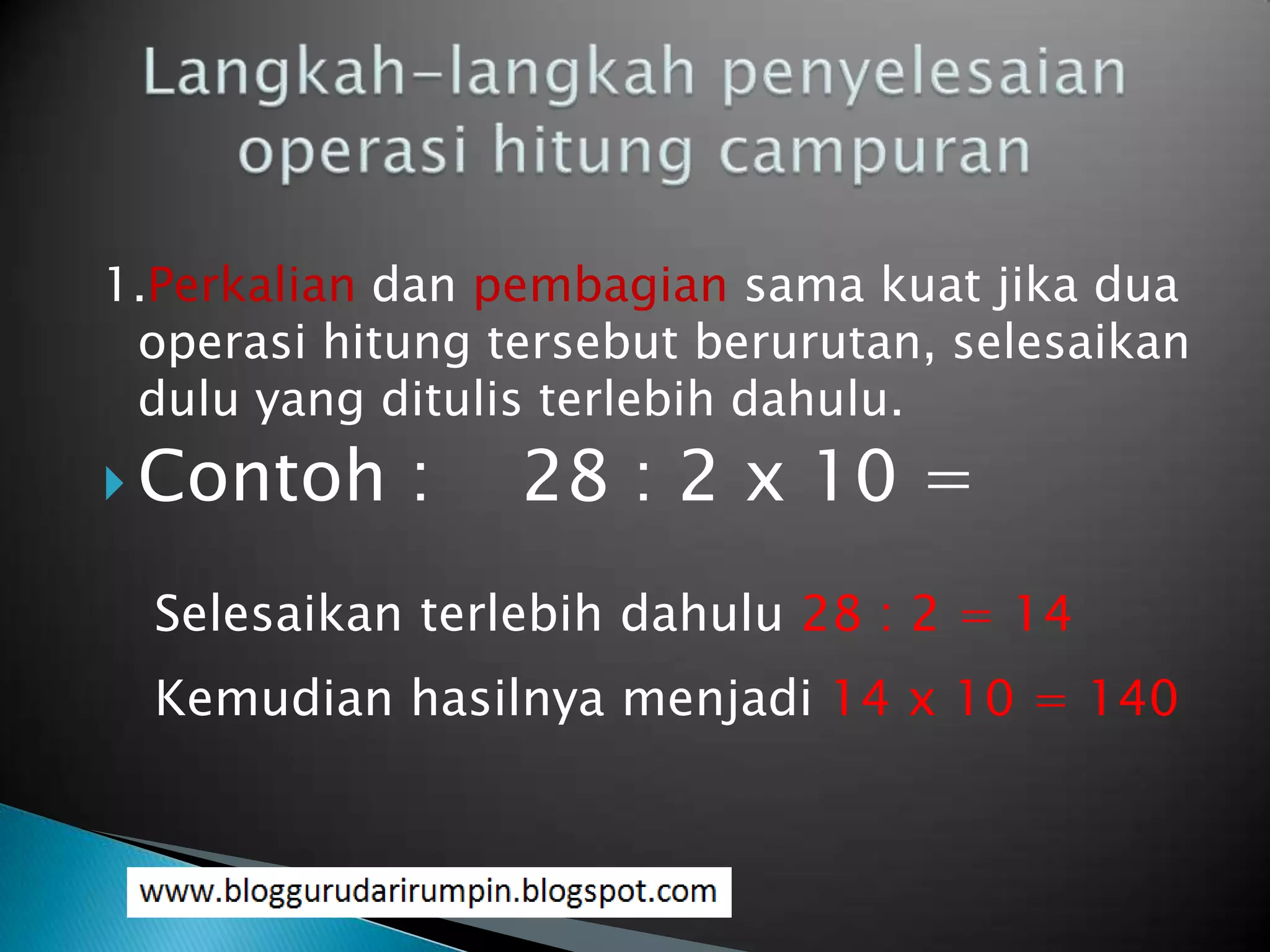 Materi pembelajaran kelas vi sd (hitung campuran) | PPTX