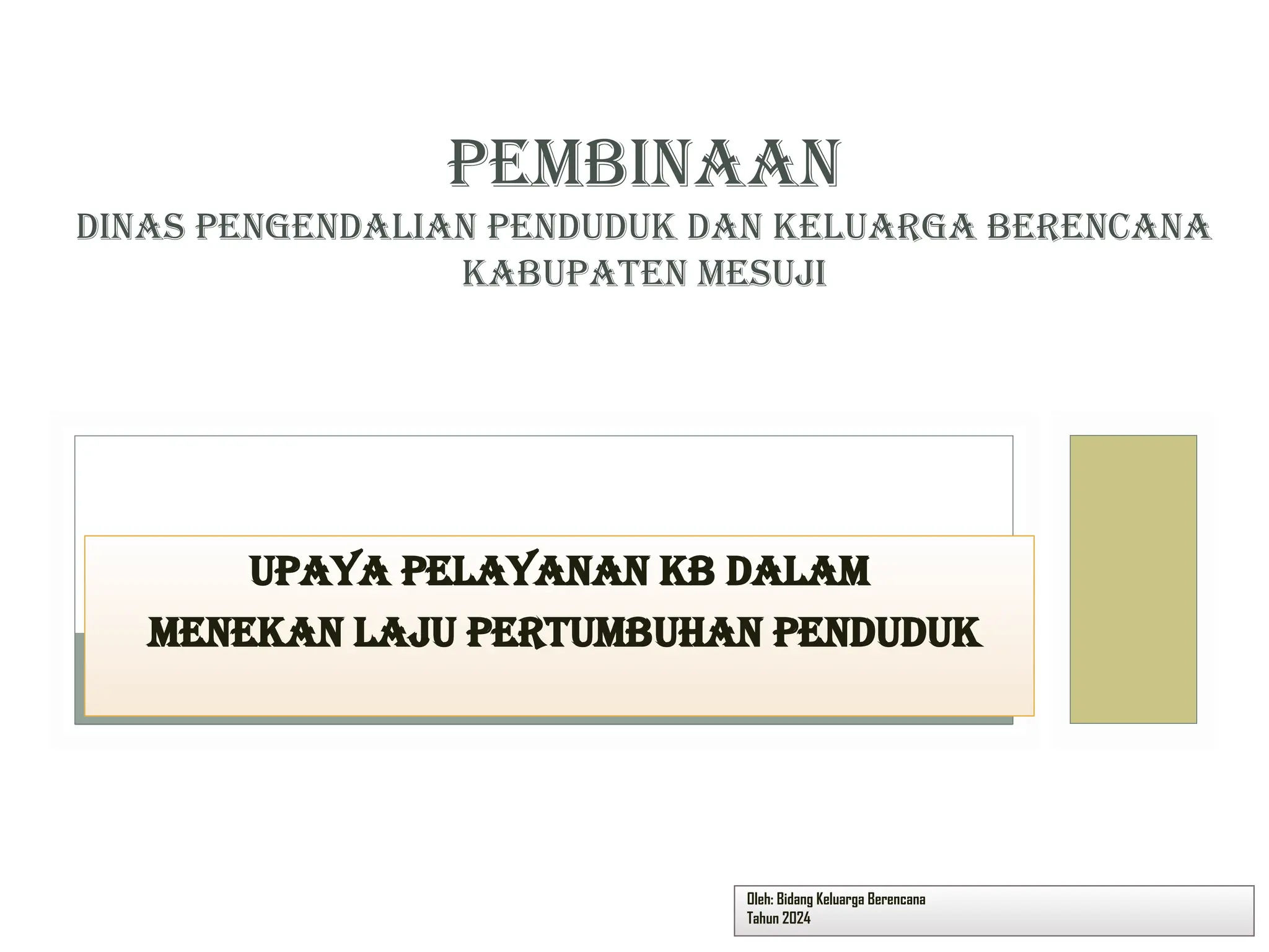 Materi Pembinaan Kader Bidang KB dinas ppk.ppt