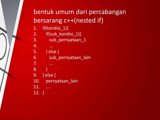 Materi pemrograman dasar 5 percabangan | PPTX