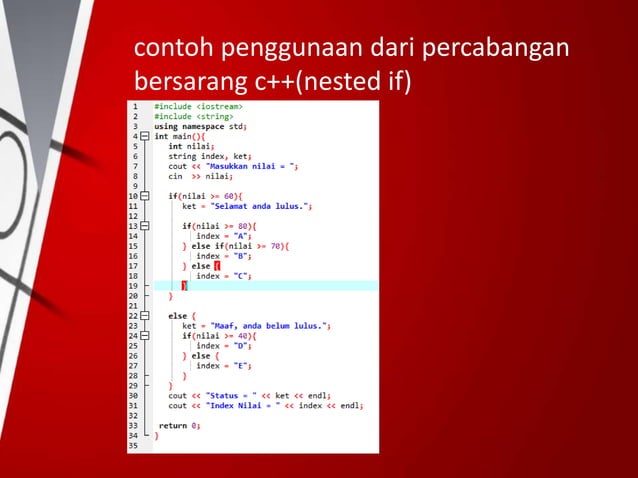 Materi pemrograman dasar 5 percabangan | PPTX