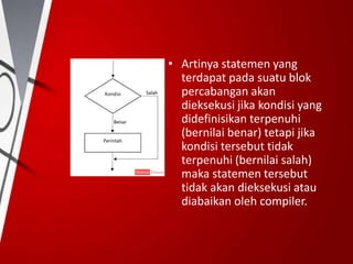 Materi pemrograman dasar 5 percabangan | PPTX
