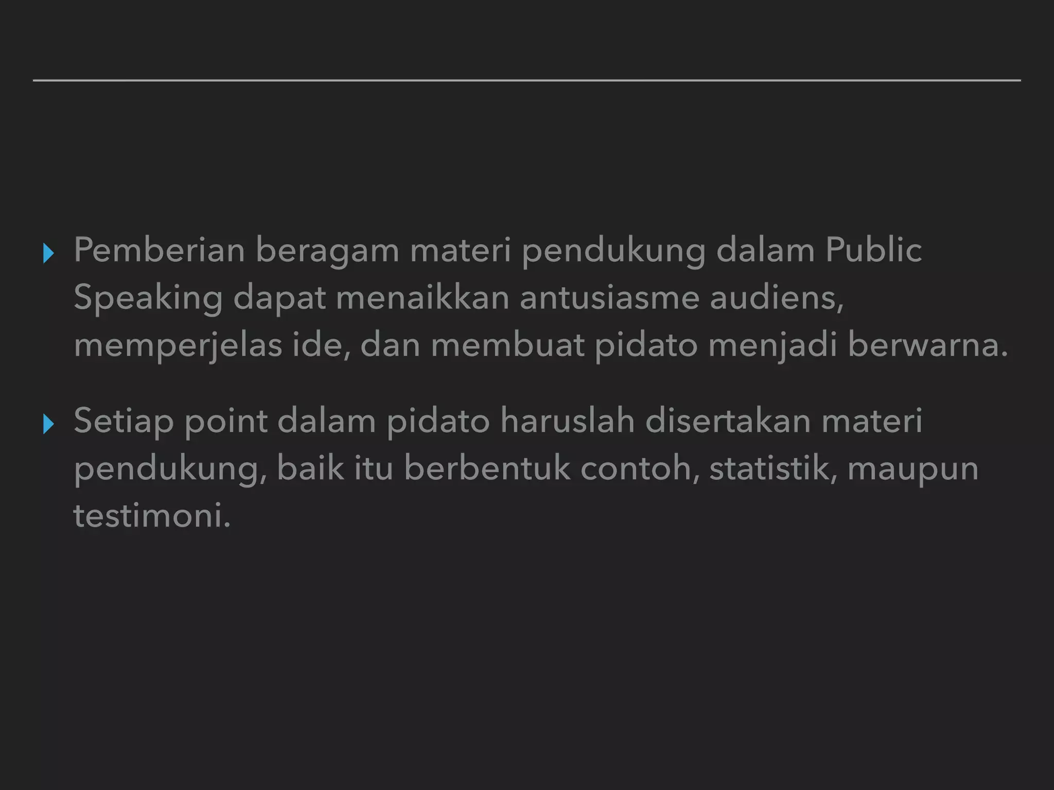 Materi Pendukung dalam Public Speaking | PDF