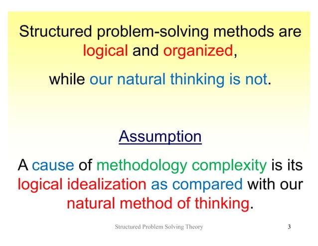 a simple theory, problem solving methodologies | PPT