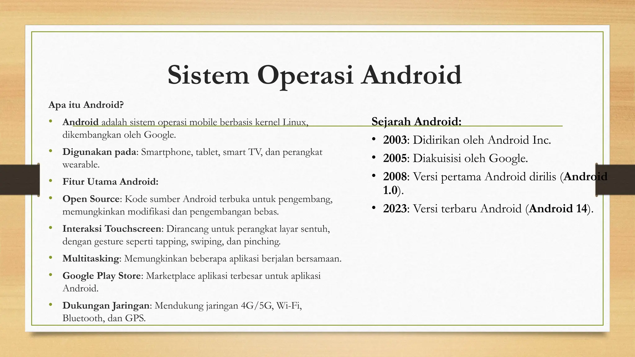 Pengenalan sistem operasi dari windows, linux dan Android | PPTX