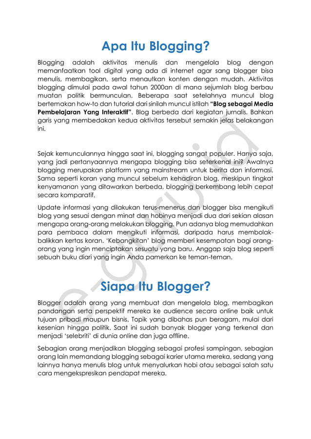 Materi pengenalan blog | PDF