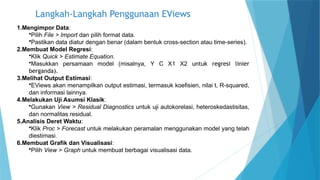 Analisis data Multivariat Materi Penggunaan EViews.pptx | Free Download
