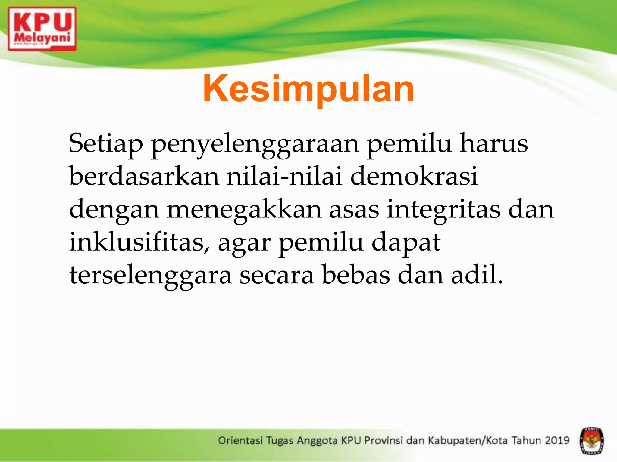 Materi penguatan kelembagaan kpu | PPT
