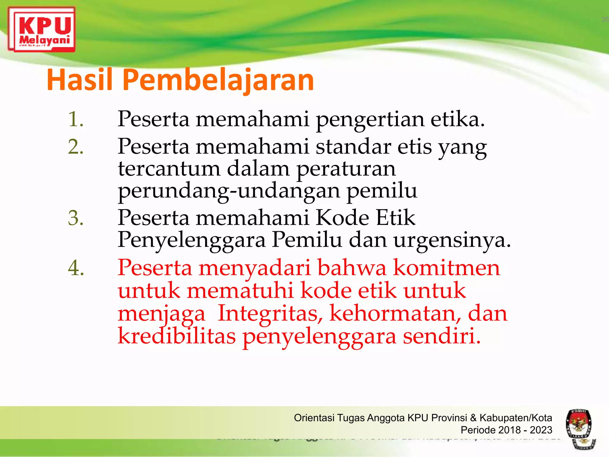 Materi penguatan kelembagaan kpu | PPT