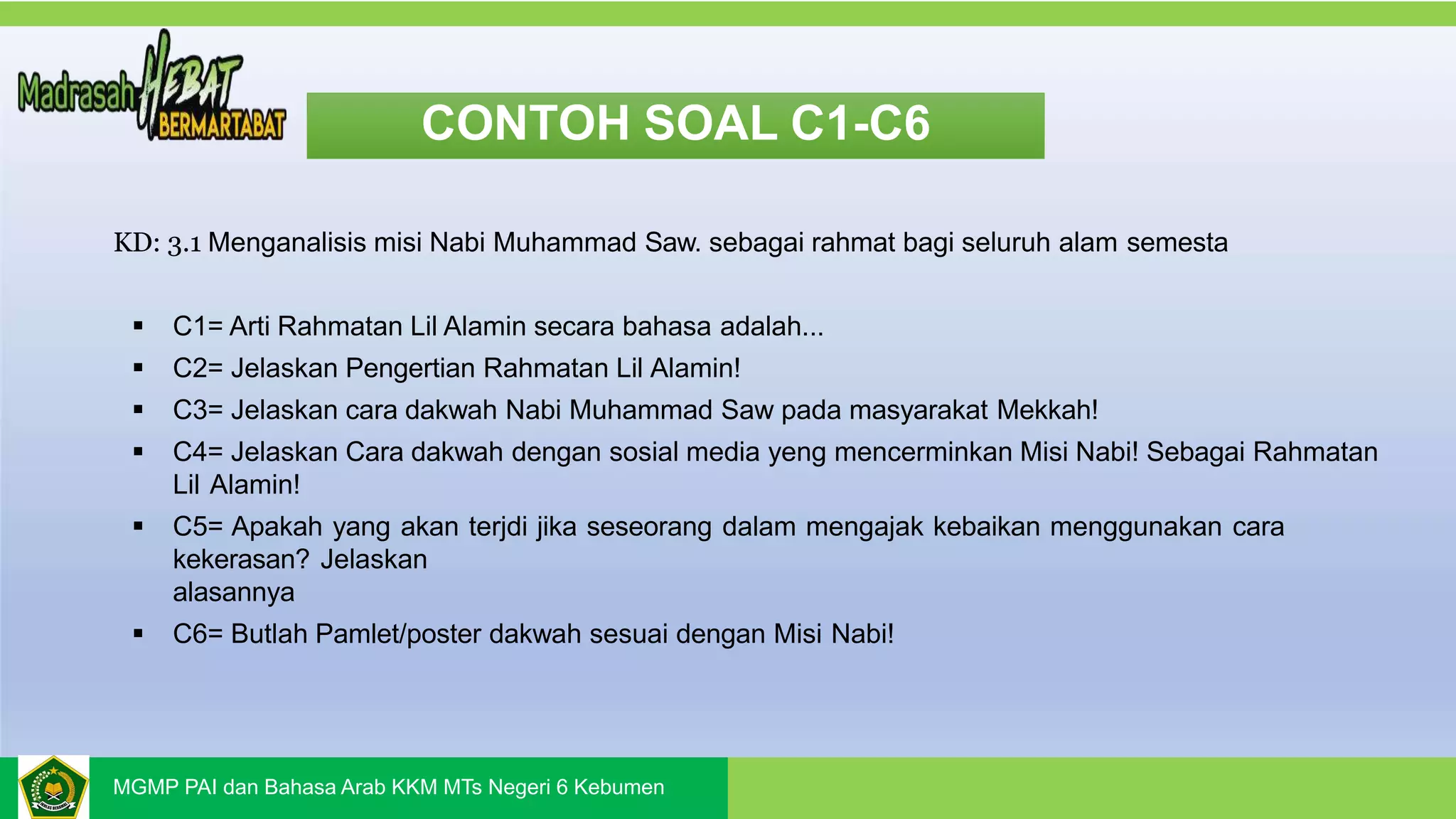 Materi Penilaian dan Penyusunan Soal PAI & BA MGMP MTs.pptx