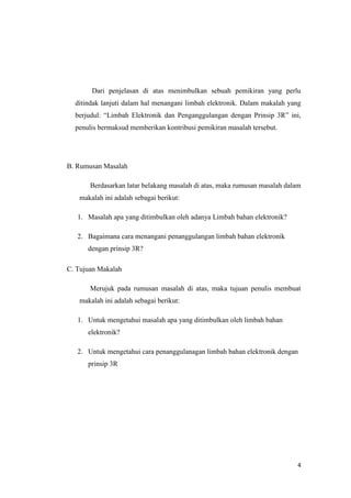 Makalah Limbah Bahan Elektronik | PDF