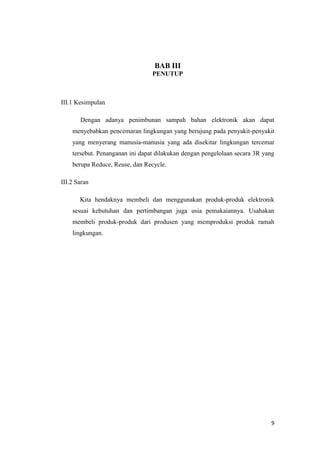 Makalah Limbah Bahan Elektronik | PDF