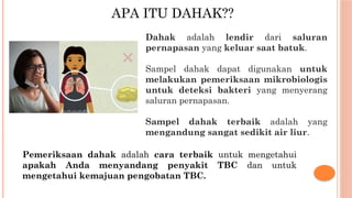Materi Penyuluhan TB dan Cara Mengeluarkan Dahak untuk Sampel ...