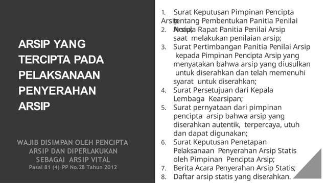 Pengelolaan Arsip Dinamis Materi Penyusutan Arsip | PPT