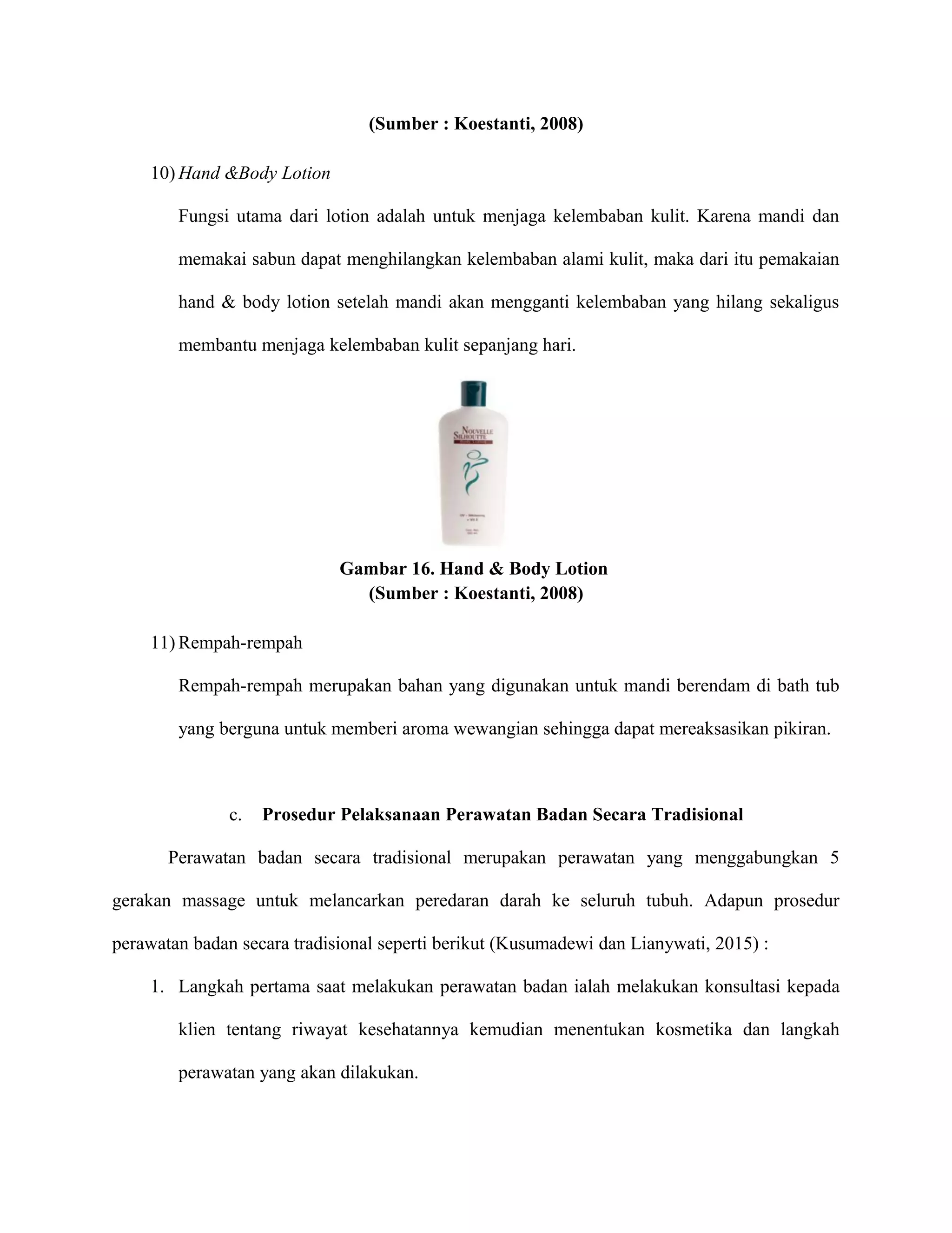 Materi perawatan badan tradisional | DOC