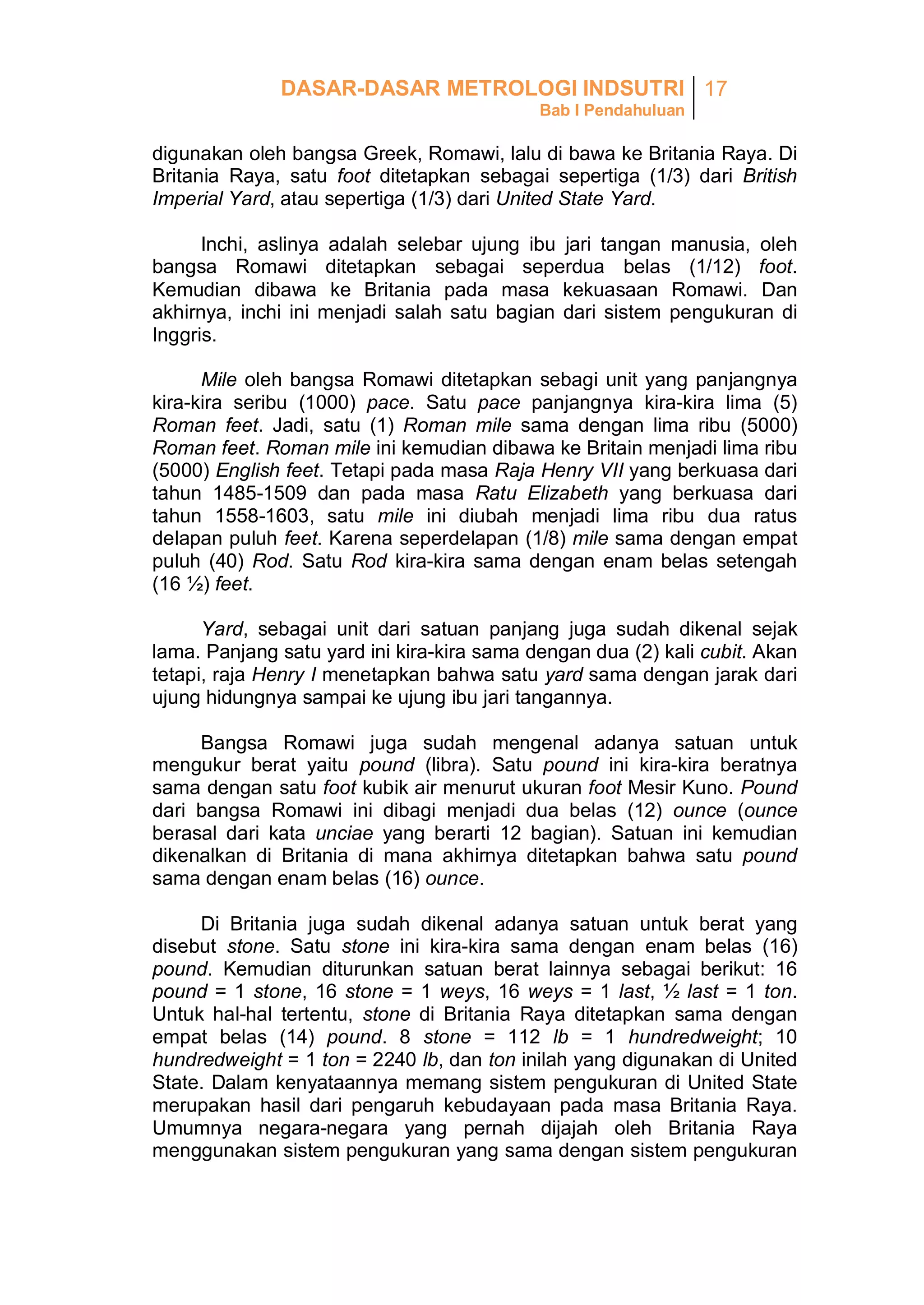 Materi perkuliahan metrologi industri bab1 | PDF