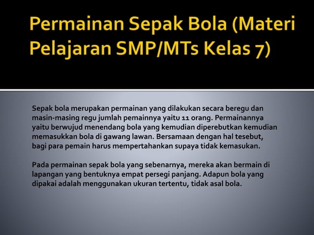 Materi permainan bola besar kelas 7 | PPTX