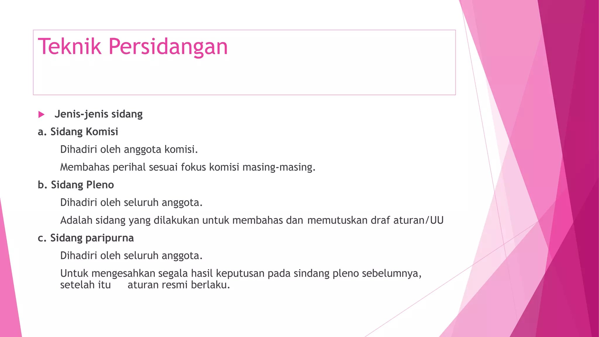 Materi Teknik Persidangan | PPTX