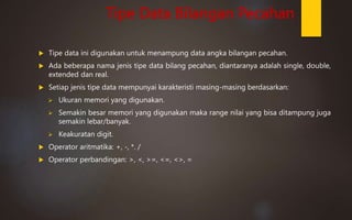 Pengantar Struktur Data dan Tipe-tipe Data (Pertemuan 2 dan 3) | PPTX