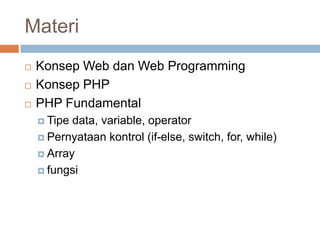 Materi php | PPTX