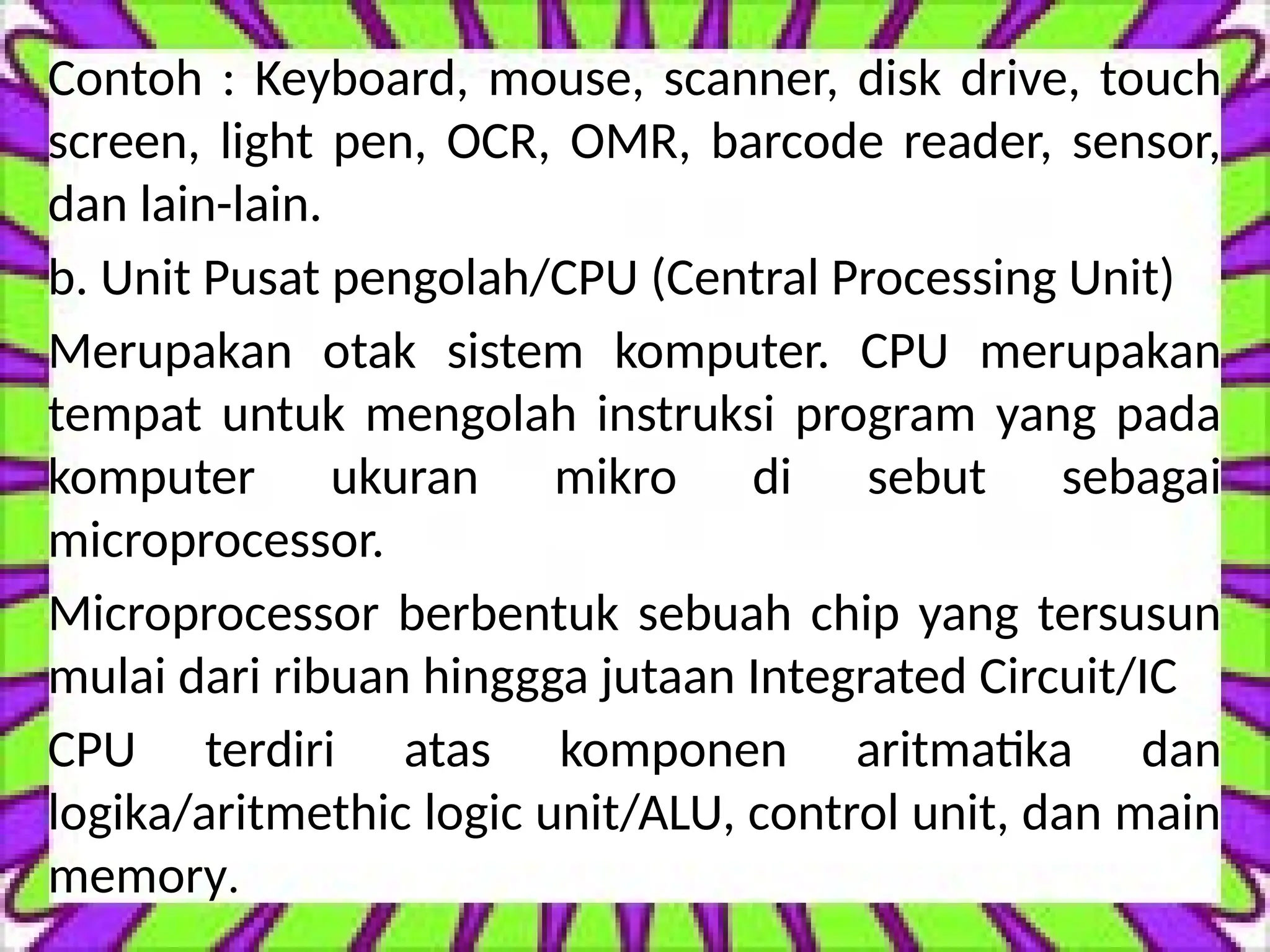 Dasar-dasar pengantar ilmu komputer hardware software | PPTX