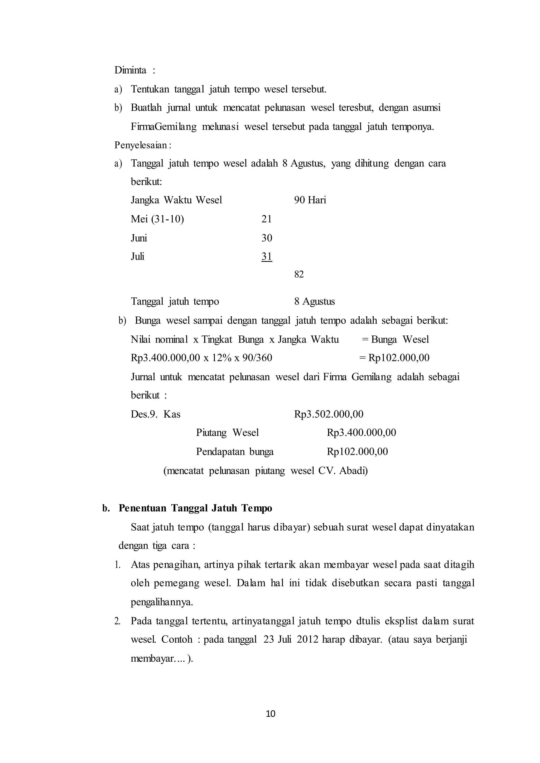 Piutang usaha, piutang wesel dan piutang lain | DOCX