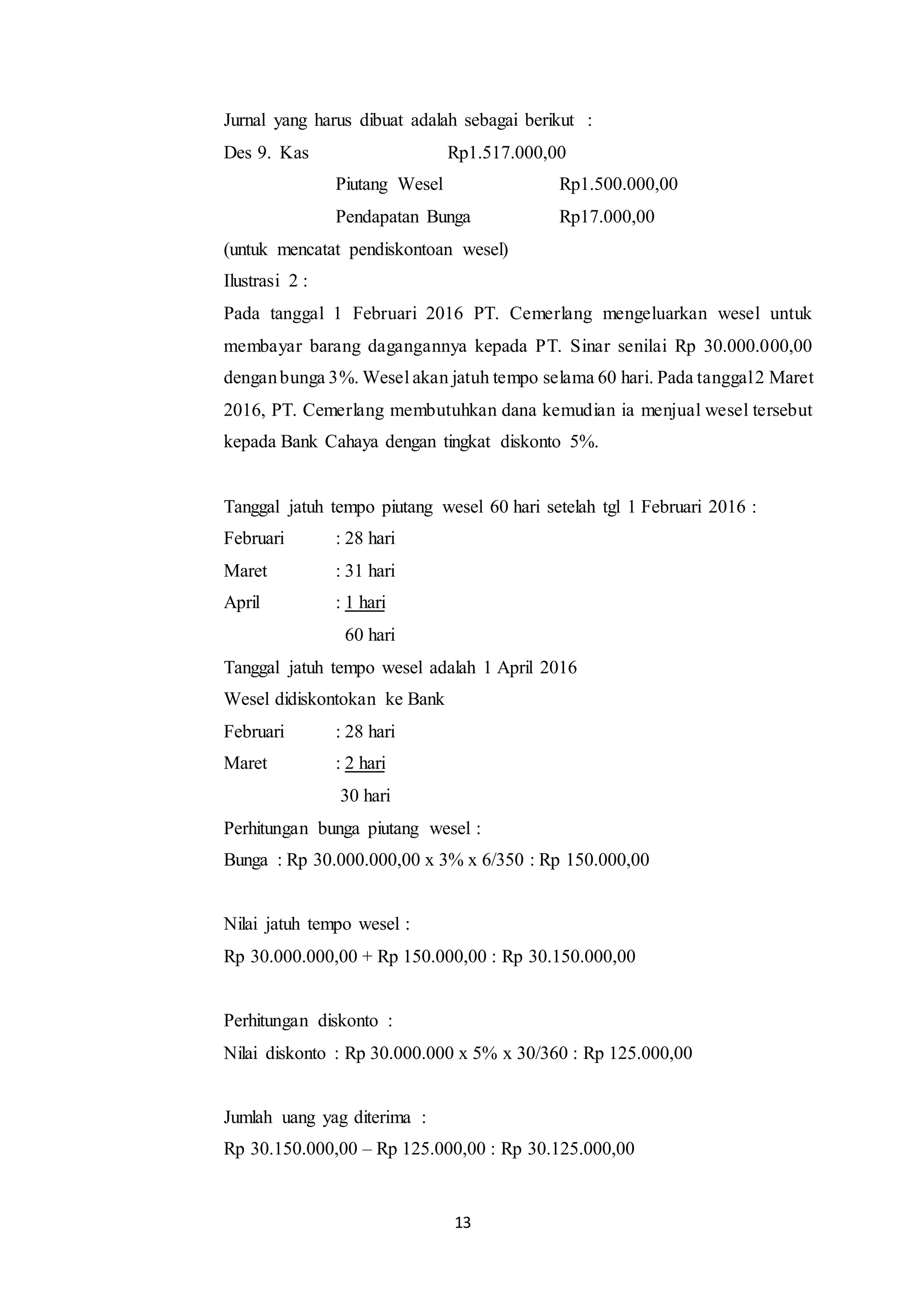 Piutang usaha, piutang wesel dan piutang lain | DOCX