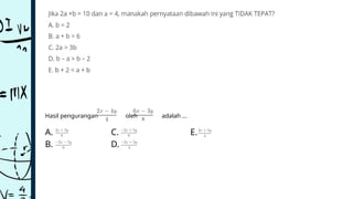 Bentuk Aljabar (Persiapan UTBK) | Materi Pengetahuan Kuantitatif | PPTX