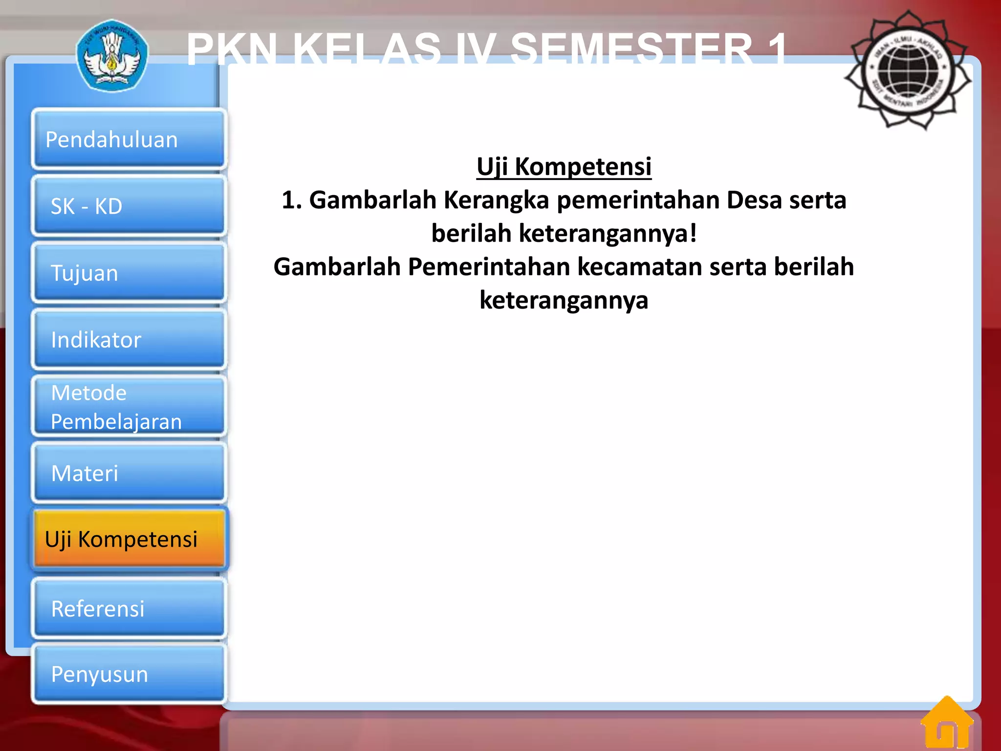 Materi pkn kelas 4 semester 1 sistem pemerintahan desa dan kecamatan ...