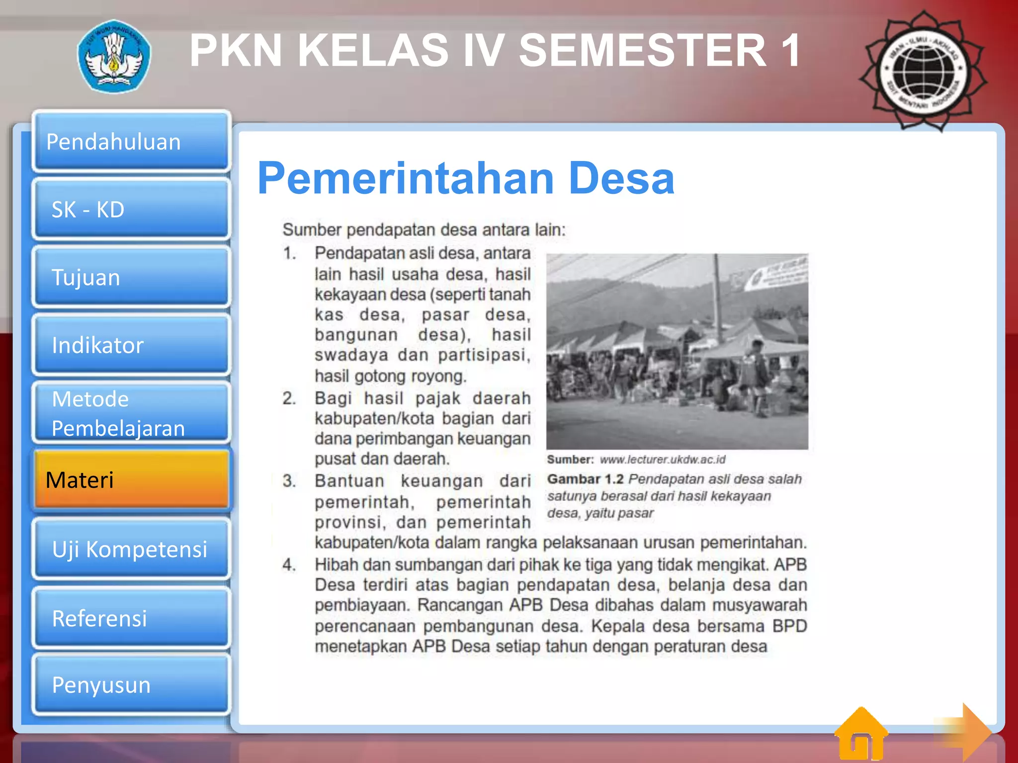 Materi pkn kelas 4 semester 1 sistem pemerintahan desa dan kecamatan " Rachmah " | PPTX