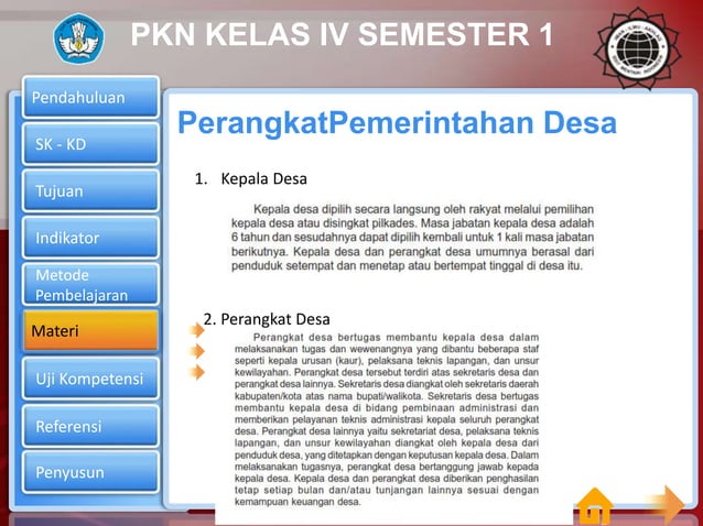 Materi pkn kelas 4 semester 1 sistem pemerintahan desa dan kecamatan ...