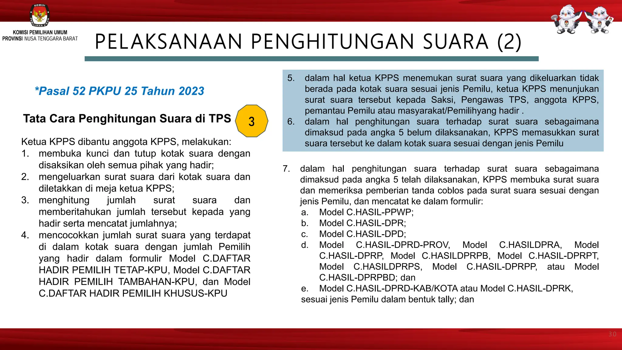Materi PKPU 25 Tahun 2023 edit 1.pdf peraturan yang mengatur tentang pemungutan dan penghitungan ...