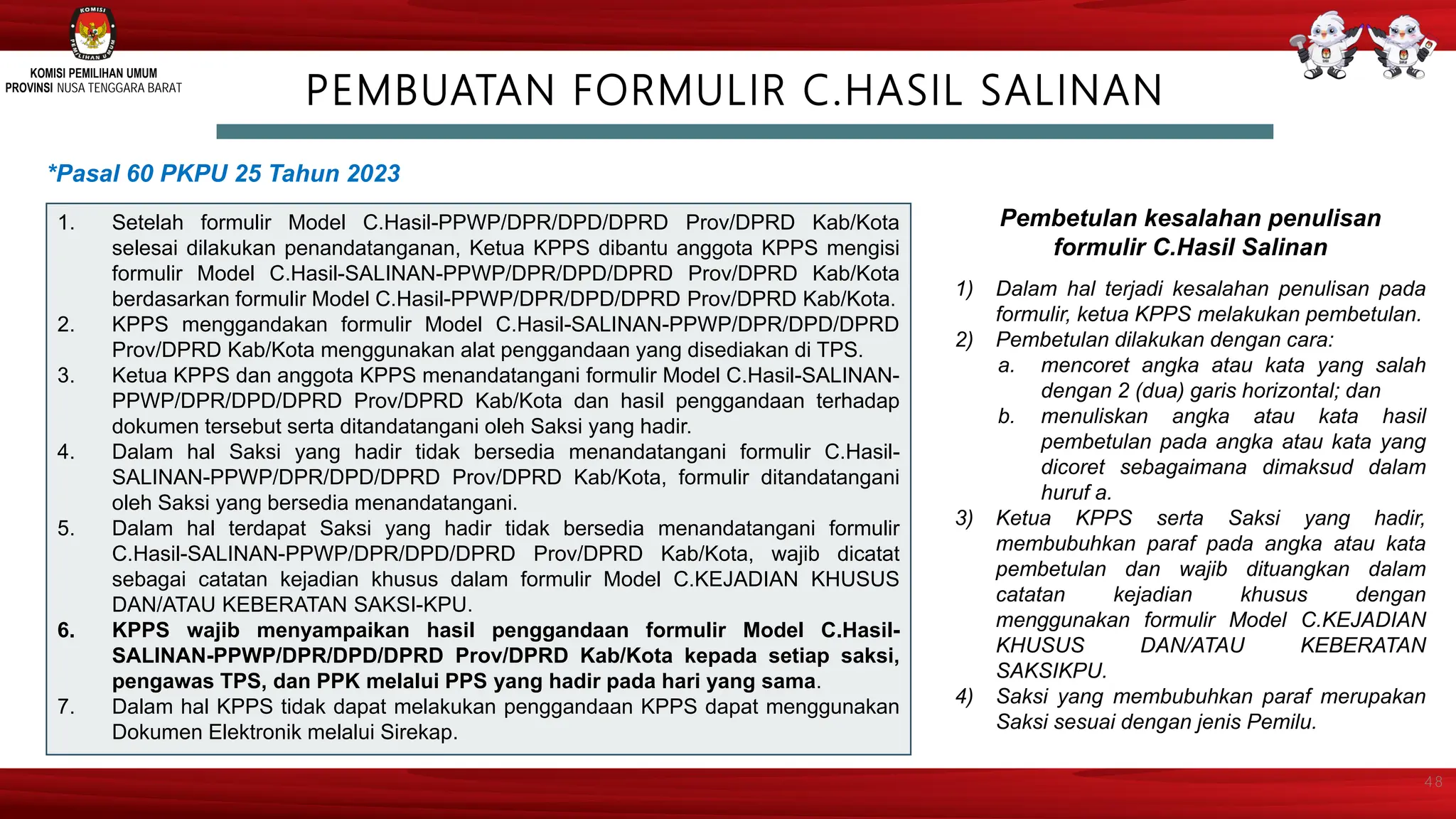 Materi PKPU 25 Tahun 2023 edit 1.pdf peraturan yang mengatur tentang pemungutan dan penghitungan ...