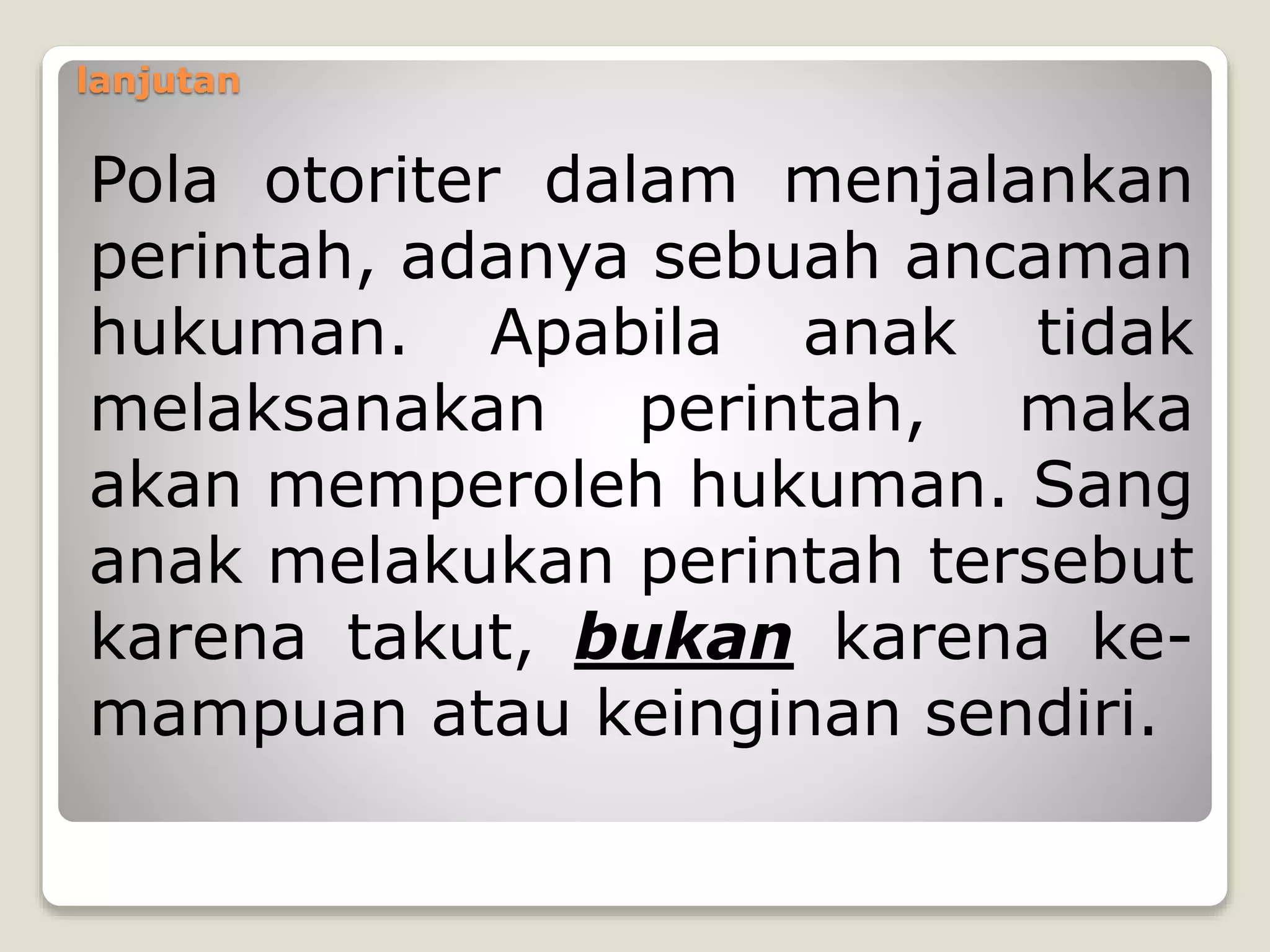 Materi pola asuh dalam pendidikan anak usia dini | PPTX